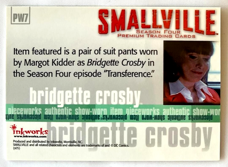 Smallville Season 4 Pieceworks Costume Card PW7 Suit Pants Worn by ...