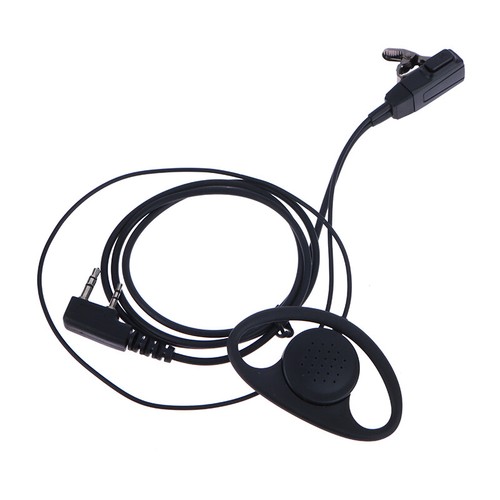 Single Wire Earpiece Headset Kit MIC PTT Mic D Shaped 2 Pin Radio ...
