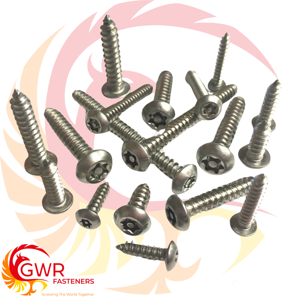 A2 Stainless Steel Torx Pin 6 Lobe Button Head Self Tapping Security ...