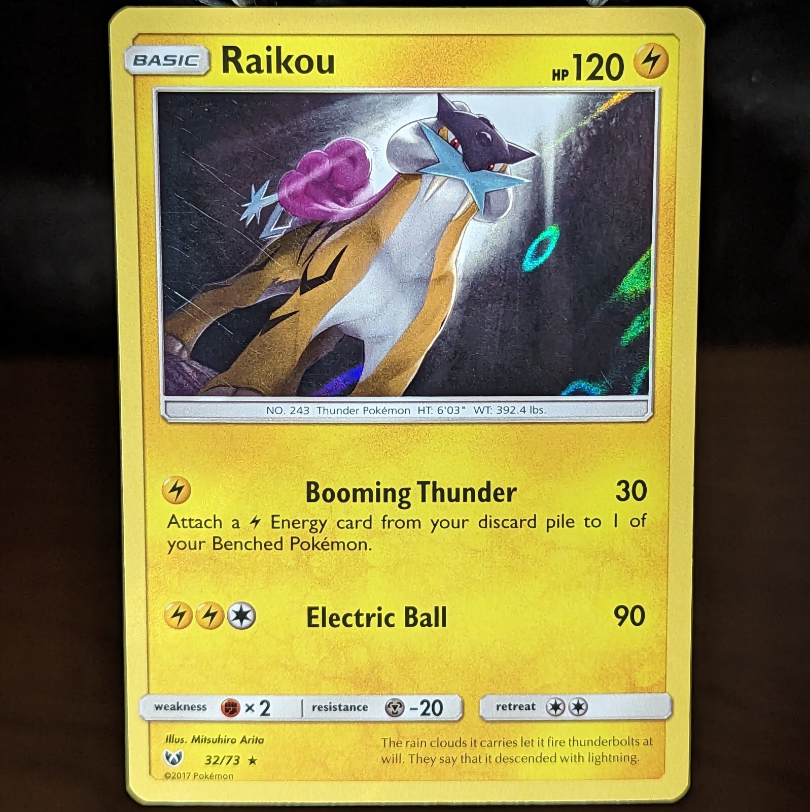 Raikou 32/73 LP/NM Holo Rare Shining Legends SM Pokemon Card cat tiger ...