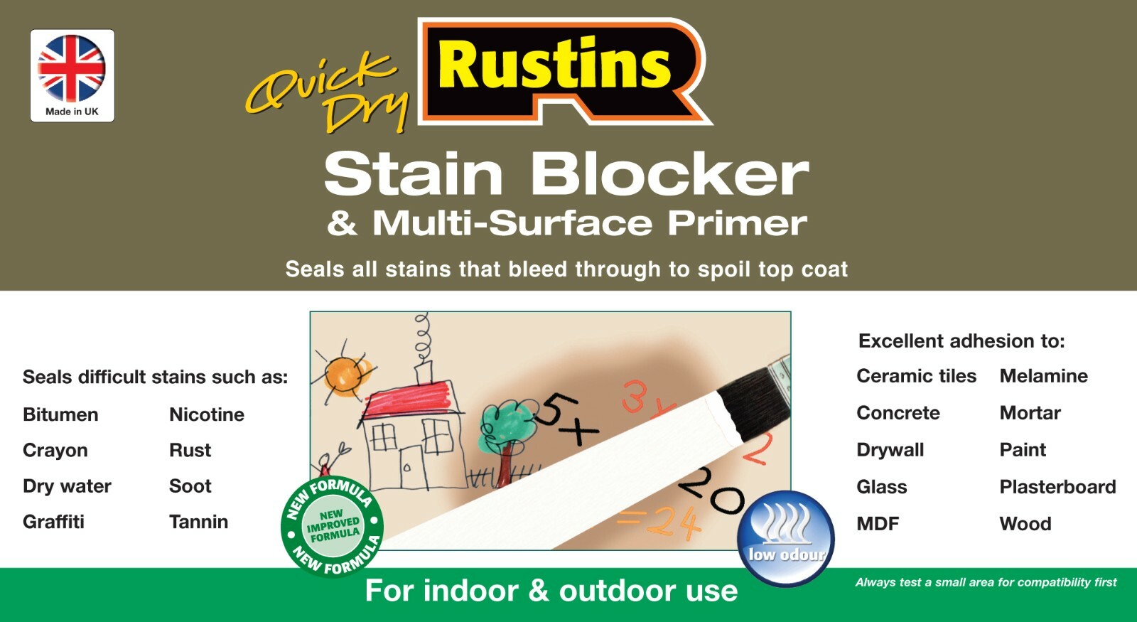 Stain Blocker and Multi-Surface Primer Rustins Quick Dry 500ml Indoor ...