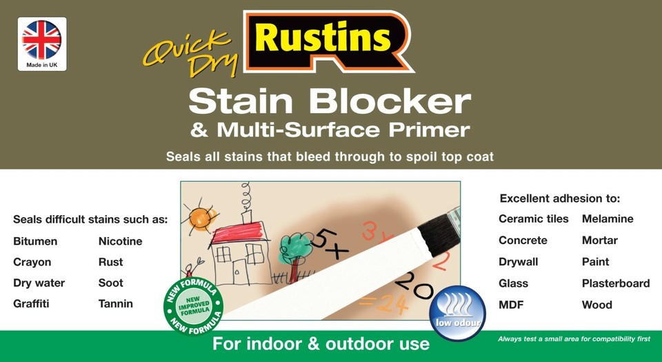 Stain Blocker and Multi-Surface Primer Rustins Quick Dry 500ml Indoor ...