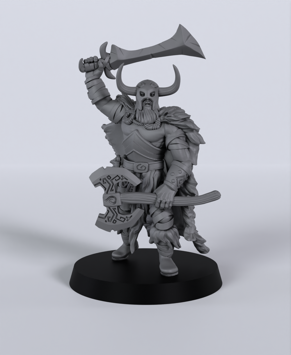Titan Forge Miniature Eric Barbarian Dungeons and Dragons Mini DnD 28mm ...