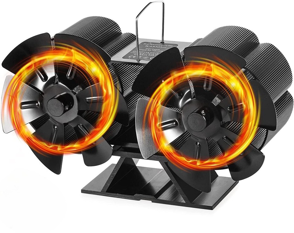 Heat Powered Wood Stove Fan 12-Blade Silent Fireplace Fan for Wood ...