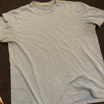 Nike Men's Athletic T-Shirt Light Blue Dri-Fit Short Sleeve Running ...