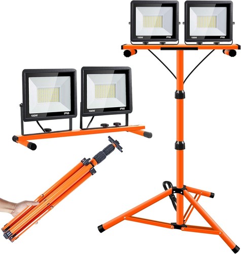 Adjustable LED Work Light with Stand, 21000 Lumen, 6500K, Waterproof | eBay