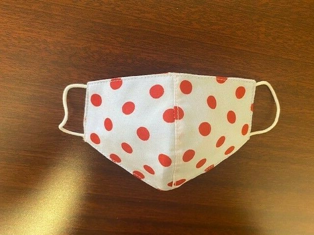Triple Layered Red Pok-A-Dotted Children Face Mask Reusable, Washable ...