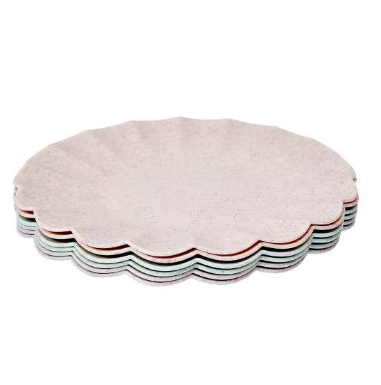 6 Piece Scalloped Wheat Grain Plates Reusable Dishwasher safe | eBay ...