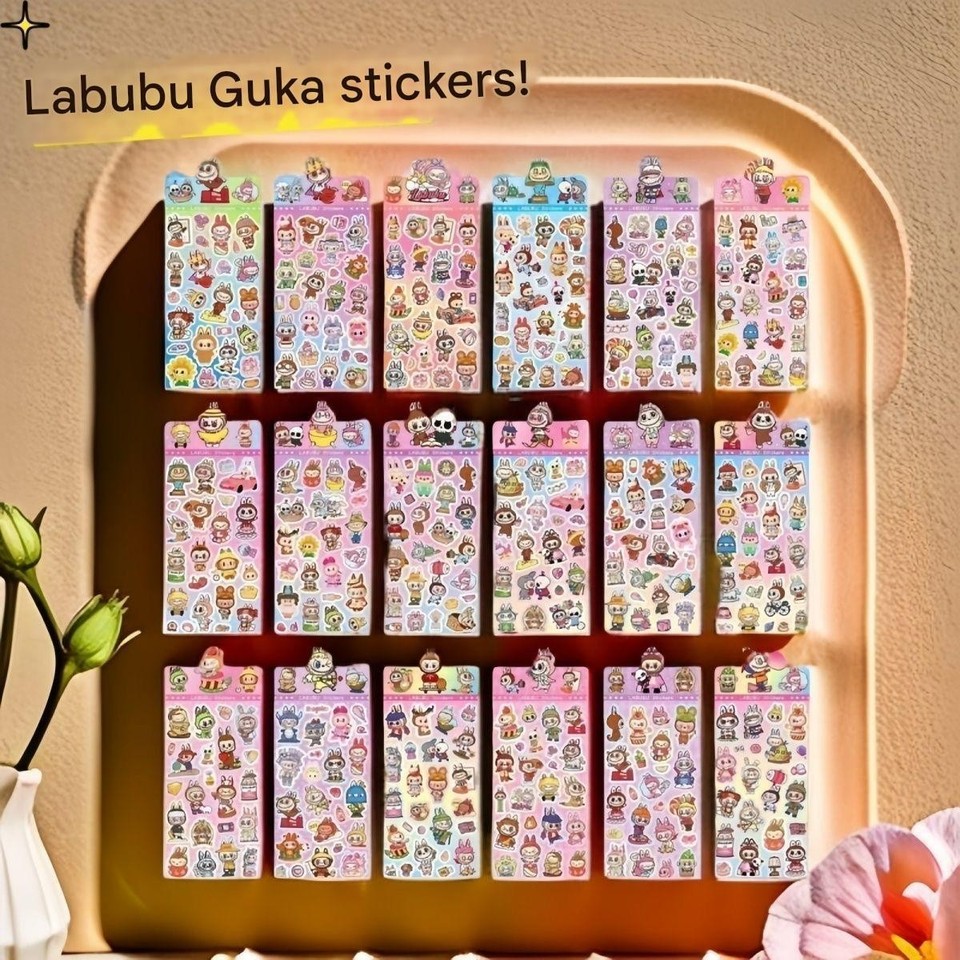 1 sheet LabubuCartoon Bunny Character shiny Stickers – cute Decorative ...