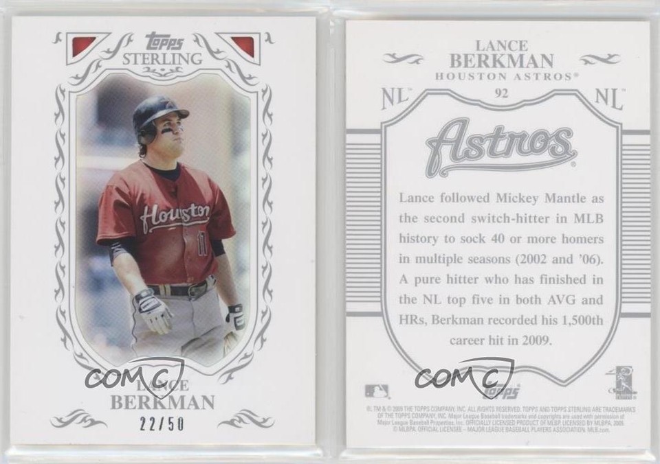 2009 Topps Sterling Framed White 22/50 Lance Berkman #92 n1u | eBay