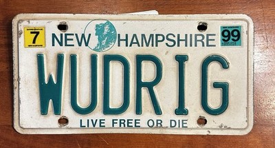 New Hampshire Vanity Plate | eBay