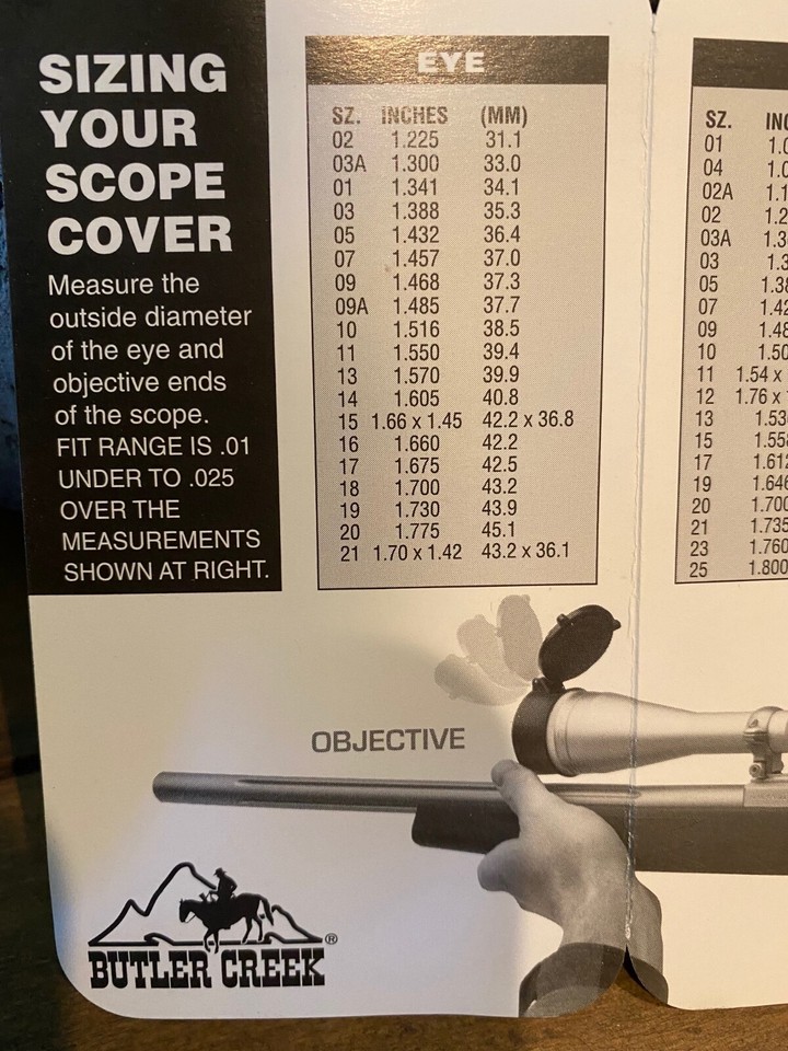 BUTLER CREEK SCOPE COVER - FLIP OPEN - 11 OBJ 1.54" by 134" 39.1 by 34 ...