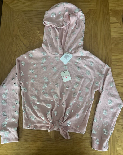 Poof Girl Girls Pink Hoodie - Unicorn And Star Design - Size L - Age 9 ...