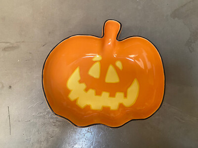 Jack-O-Lantern Candy Dish Starbucks Coffee Co. Barista 2003 Orange Bowl ...