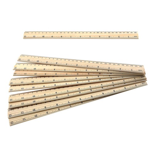 10 Pack Wooden Rulers 12 Inch Ruler Bulk Wood Measuring Ruler, 2 Scale ...