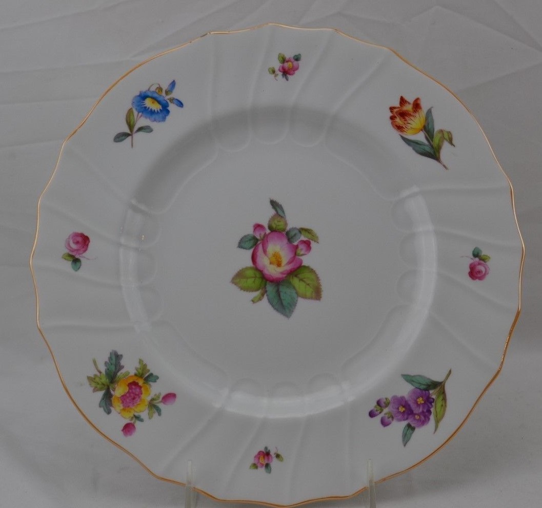 Spode Copeland China DInner Plate Flowers Yellow Mustard Trim Embossed ...