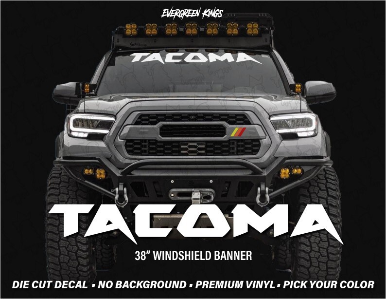 TACOMA Custom Text Windshield Banner Decal Sticker logo for Toyota ...