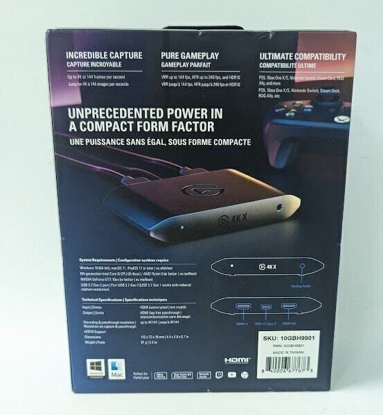 Elgato 4K X 4K144 HDR10 External Video Capture Card - Black 10GBH9901 ...