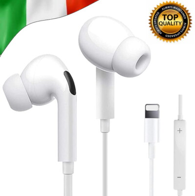 Auricolari con filo per Iphone con microfono Cuffie Sport in-Ear Stereo ...