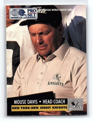1991 Pro Set World League Mouse Davis / Head Coach New York-New Jersey ...