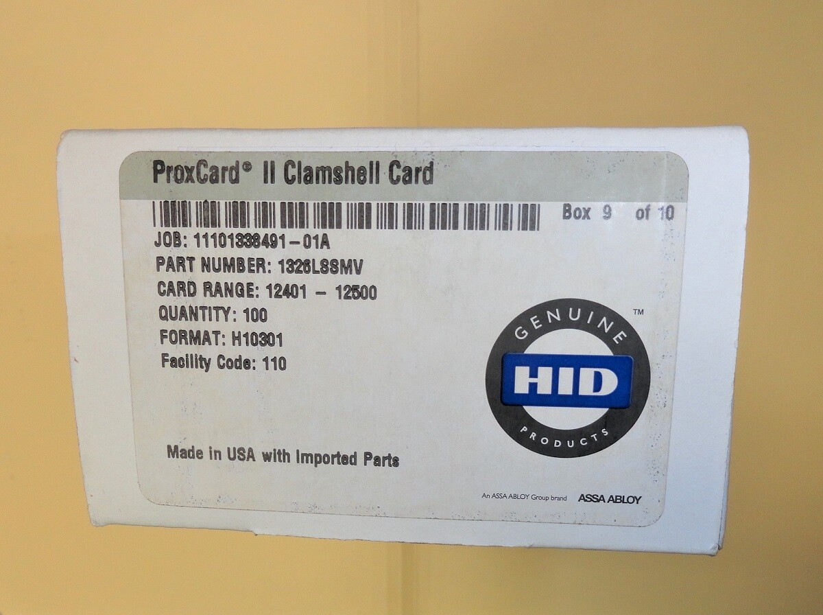 (3 pcs) HID ProxCard II 1326 Clamshell Card 1326LMSMV New, H10301 ...