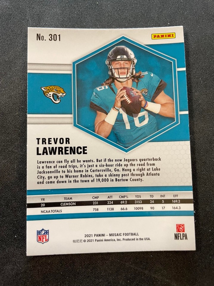 Trevor Lawrence Rookie Card 2021 Panini Mosaic Football Card #301 | eBay