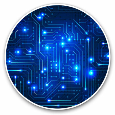 2 x Vinyl Stickers 15cm - Blue Circuit Board Tech Geek Computer Cool ...