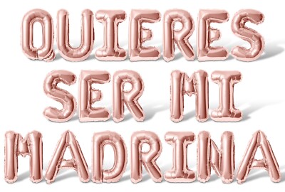 QUIERES SER MI MADRINA Letter Balloon Banner - DIY Godmother Baptism ...