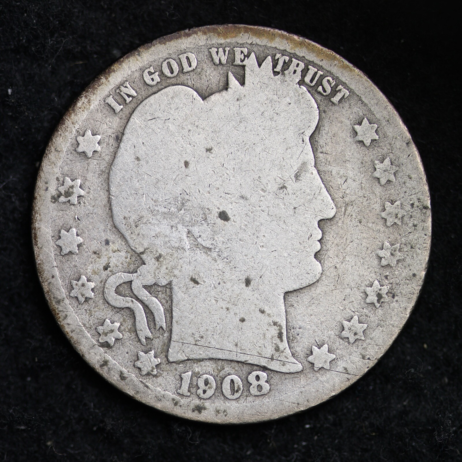 1908-S Barber Silver Quarter AG OLD RARE COIN B294 WCT | eBay