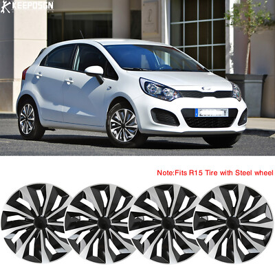 For 2002-2024 Kia Rio 15" 4 Hubcaps Wheel Covers Hub Caps Fits R15 ...