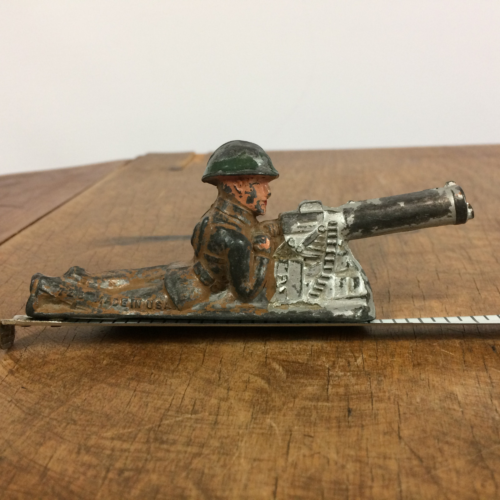 Vintage Metal Soldier With Machine Gun Army Military Manoil Barclay Toy ...