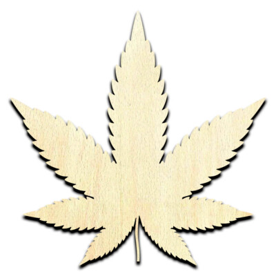 Marijuana Cannabis Pot Leaf Laser Cut Out Unfinished Wood Shape Craft ...