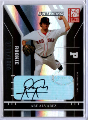 2004 Donruss Elite Baseball Extra Edition Abe Alvarez ROOKIE AUTO RED ...