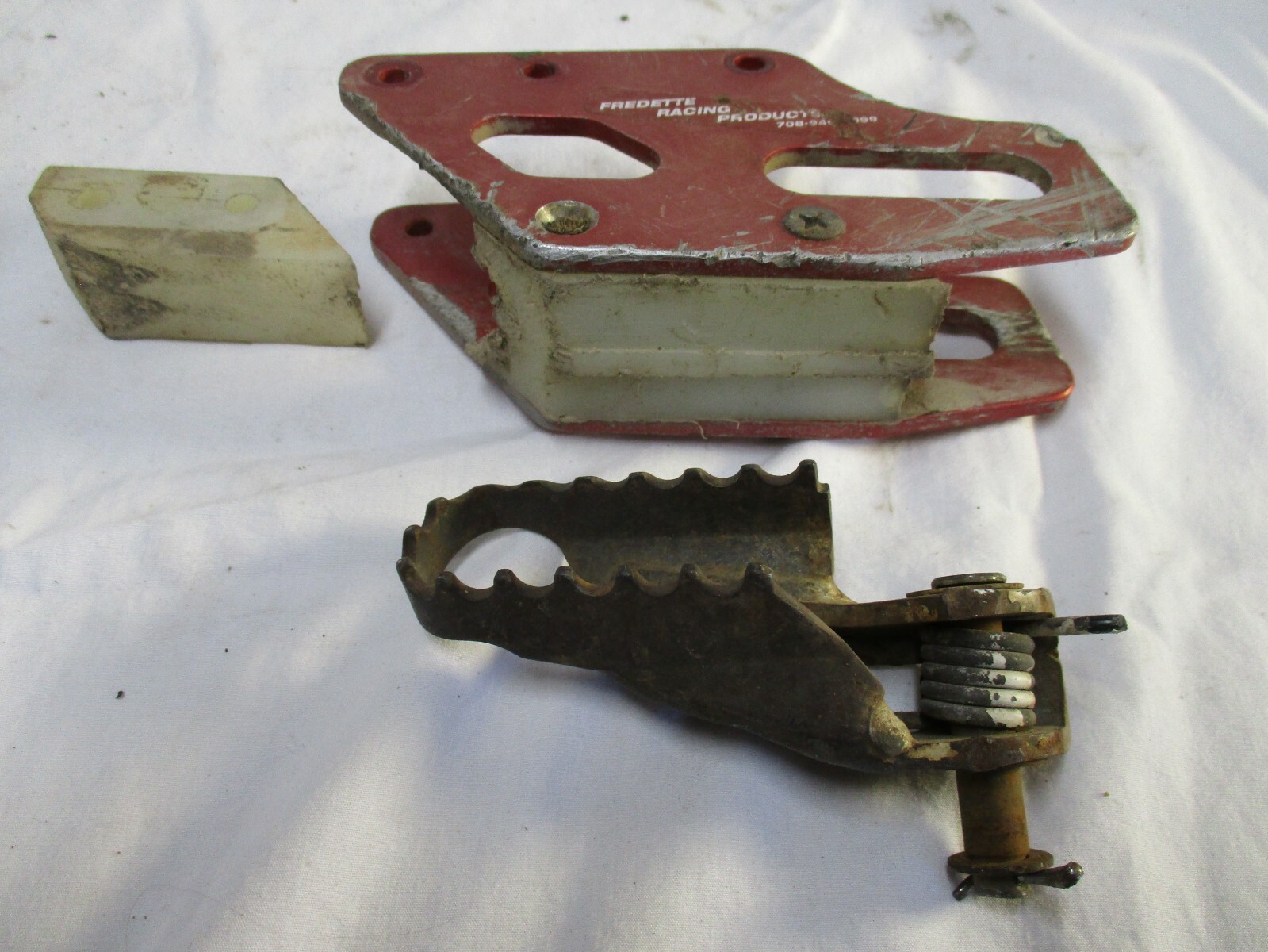 1991 HONDA CR125 Chain Guide Fredette Racing 91 CR125 CR 125 Left Peg ...