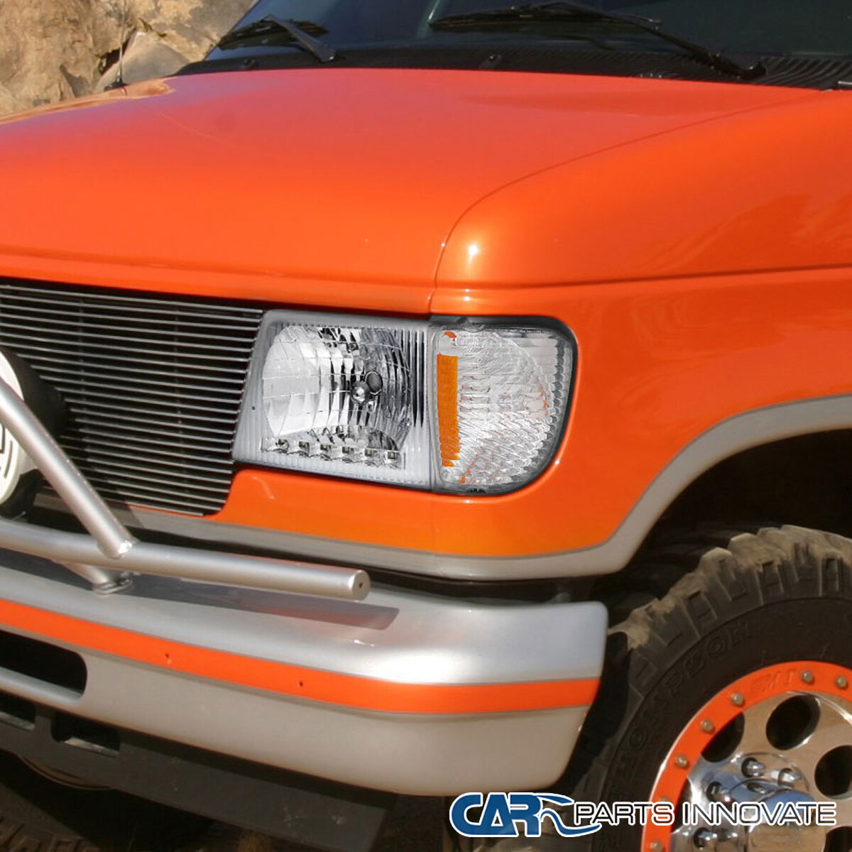 Fit 92-07 Ford E150 E250 E350 E450 Econoline Van Chrome Clear LED ...