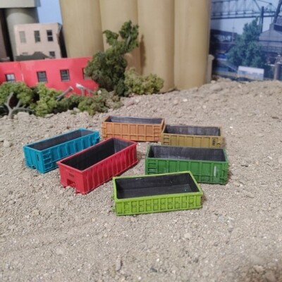 1/87 HO Scale Custom Built Set Of 6 Roll Off Dumpsters. Resin 3d ...