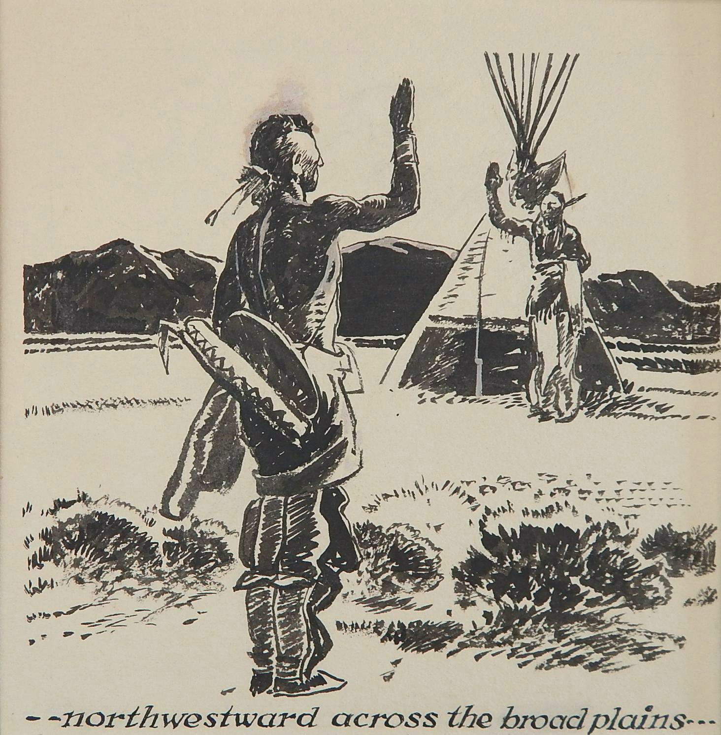 Herbert Morton Stoops Original Drawing, 1947. Native American ...