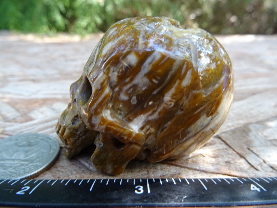 2.06" Unknown Stone Skull Hand Carved Realistic 2.7oz 77.0g Crystal ...