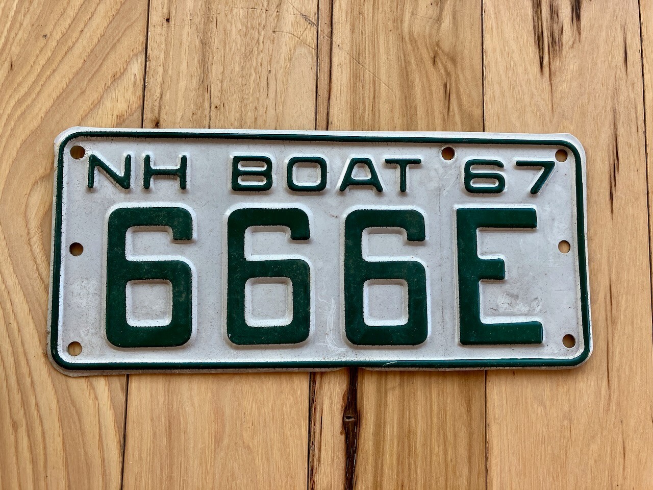 1967 New Hampshire Boat License Plate 666 E | eBay