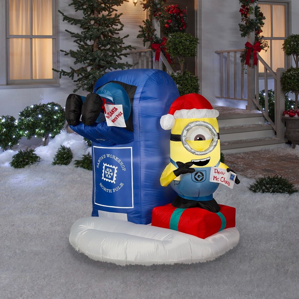 53in Airblown Minion Stuart Mailing Letters to Santa Inflatable ...