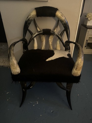 Texas Longhorn Chair Cattle Horn Bull Cow Hide Steer Authentic Texas ...