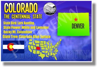 Colorado Geography - NEW U.S State Travel POSTER | eBay