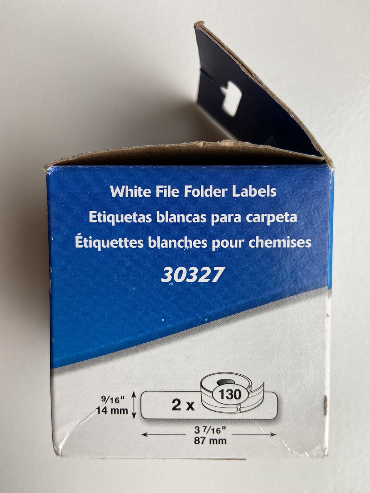 DYMO 30327 White File Folder Labels 9/16
