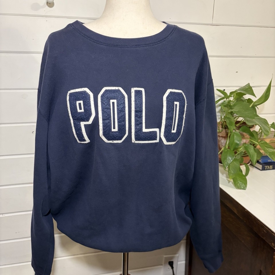 Vintage Polo Sport Ralph Lauren Spell Out Crewneck Sweatshirt Large | eBay