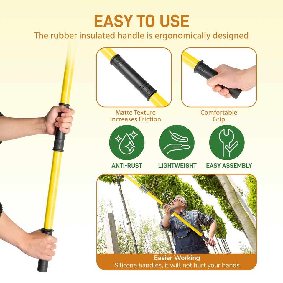 Tree Pruner Pole 24 ft. Saw Branch Limb Pruning Cutter Trimmer ...