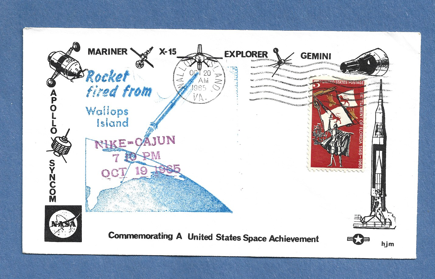 NIKE CAJUN ROCKET LAUNCH OCT 19,1965 WALLOPS ISLAND SWANSON SPACE COVER ...