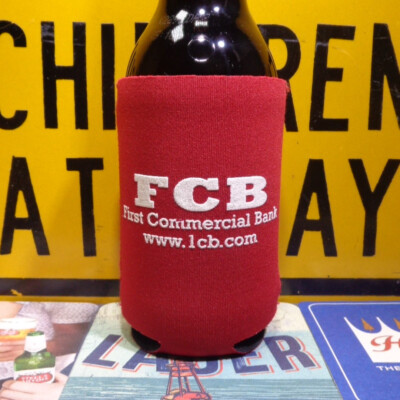 FCB - FIRST COMMERCIAL BANK "Novelty - Promo. Koozie x1" NOS - New Old ...