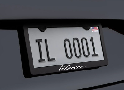 El Camino License Plate Frame Black Premium Metal with Screws and Caps ...