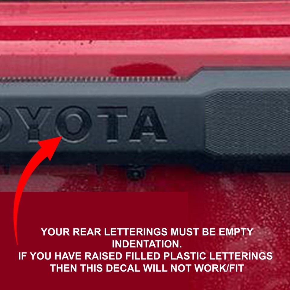 G Black Overlay DECALS Tailgate Rear Top Liftgate For 2025 2026 Toyota ...
