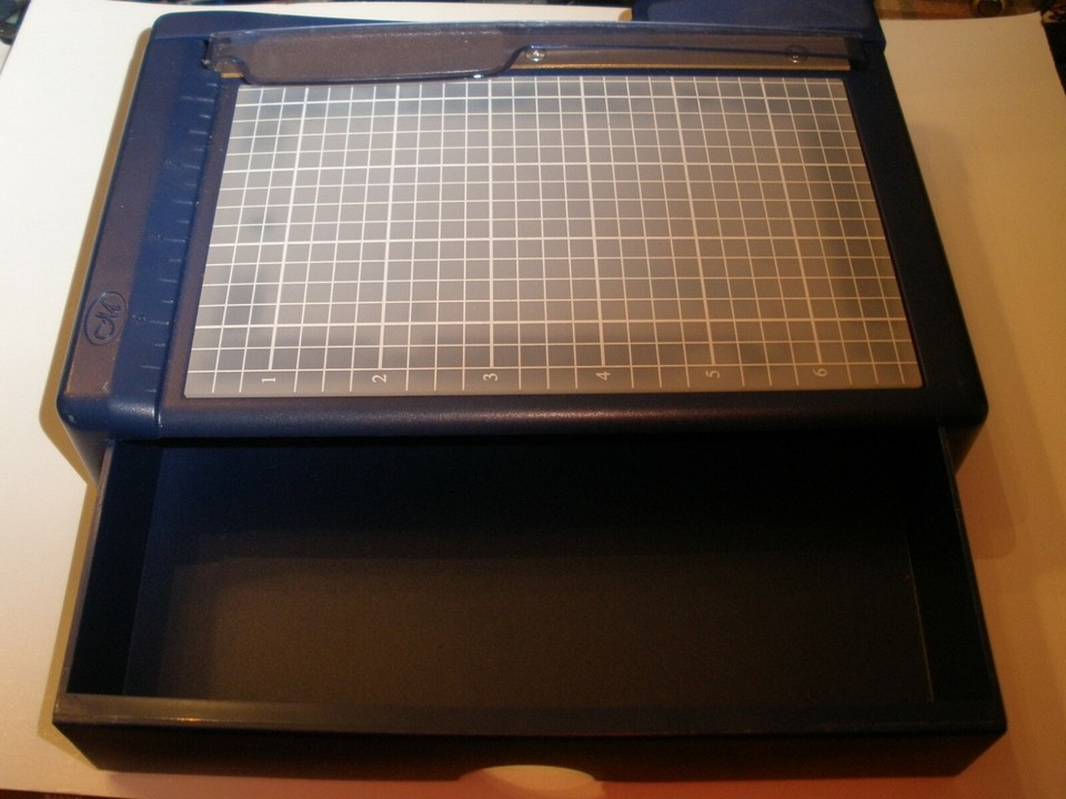 Creative Memories Personal Trimmer Paper Cutter Blue Swing Arm Drawer ...